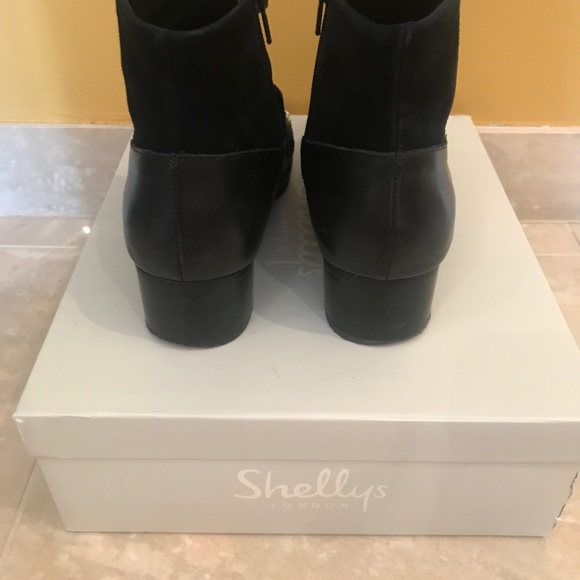 Shellys London | Shoes | Shellys London Black Leather Suede Zipper ...